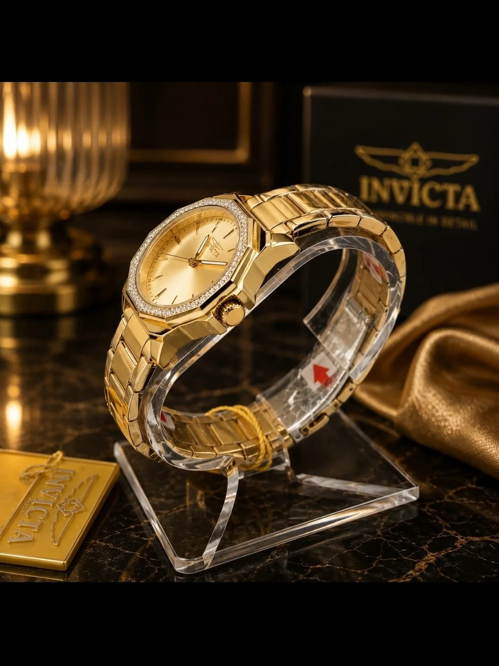 Invicta | Accessories | Invicta Gold Tone Womens Bracelet Watch With ...